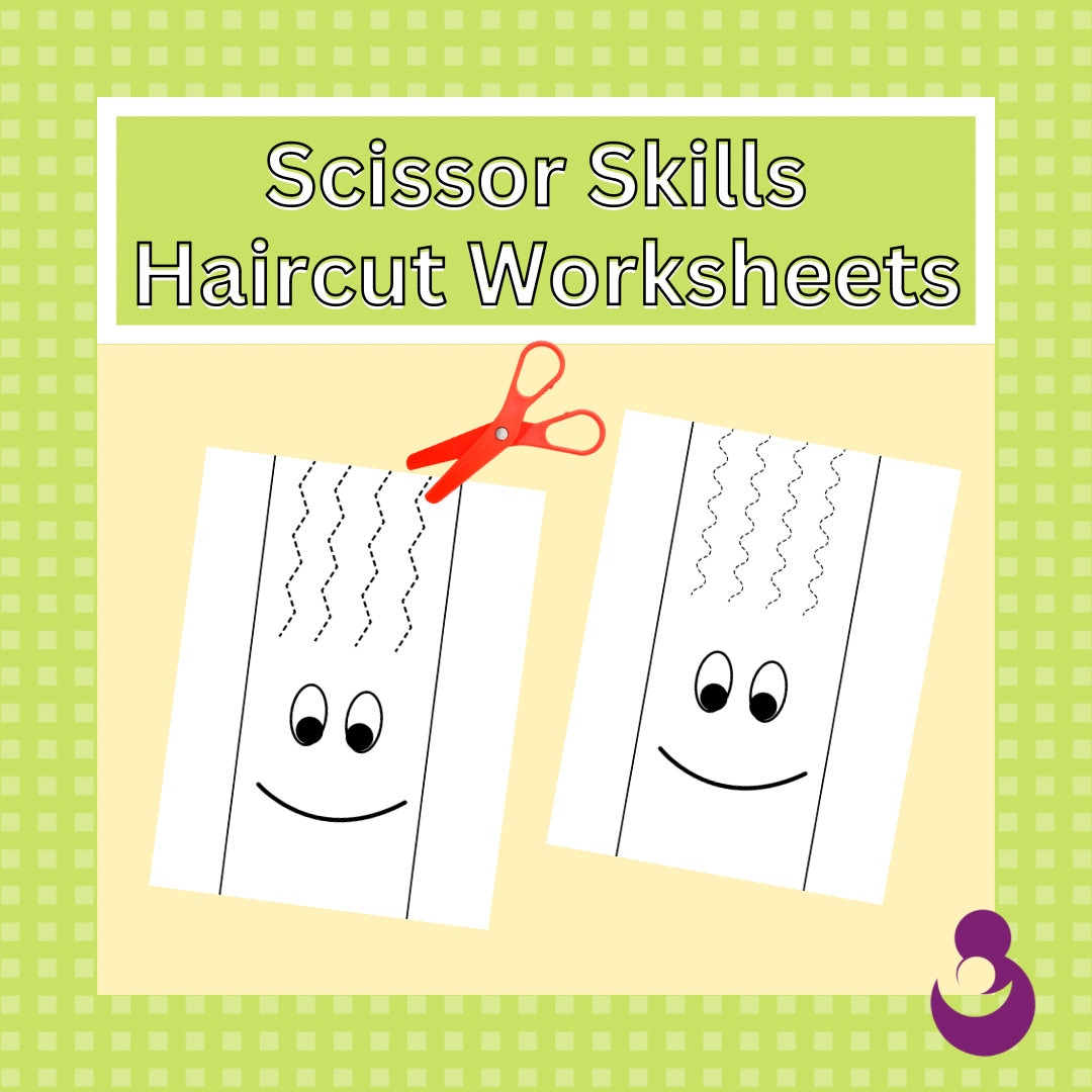 Scissor Skills Worksheet | Haircut Lines - Etsy