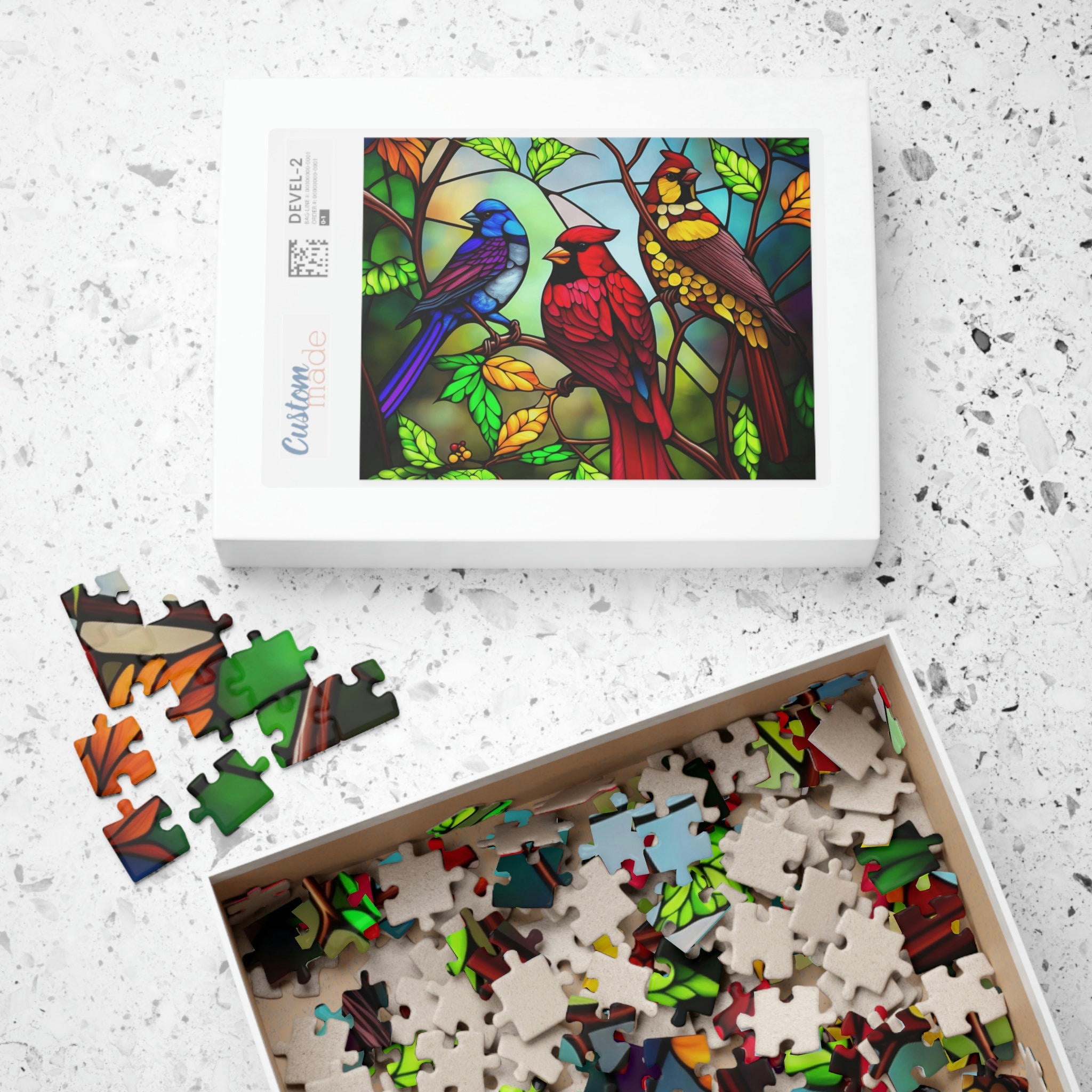 Custom Jigsaw Puzzle Stained Glass Style Art Decorative Puzzle Unique ...