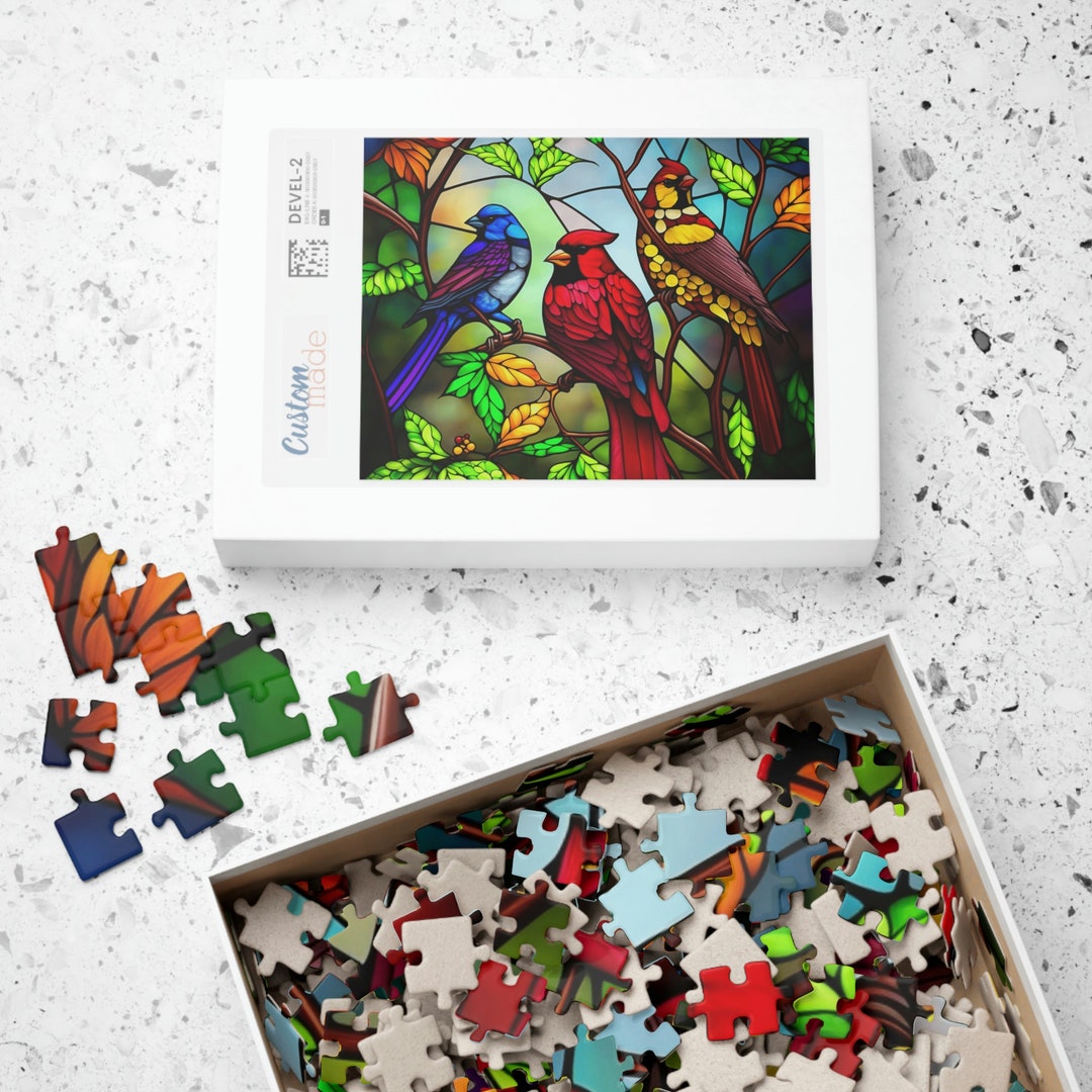 Custom Jigsaw Puzzle | Stained Glass Style Art | Decorative Puzzle ...