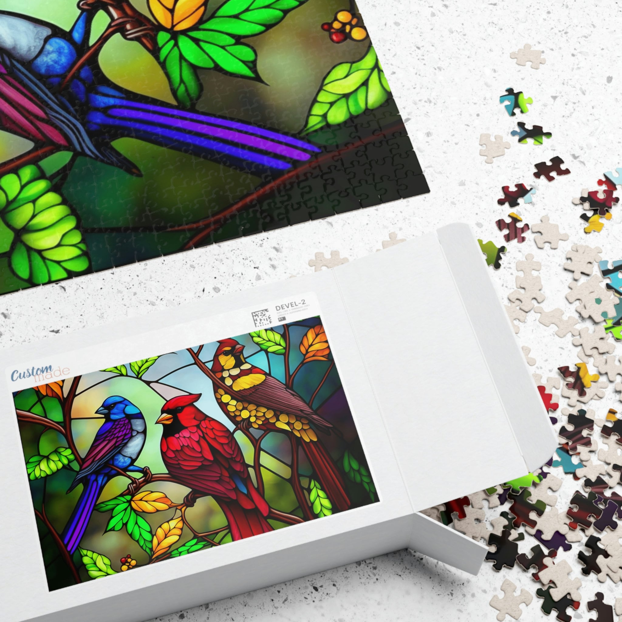 Custom Jigsaw Puzzle Stained Glass Style Art Decorative Puzzle Unique ...