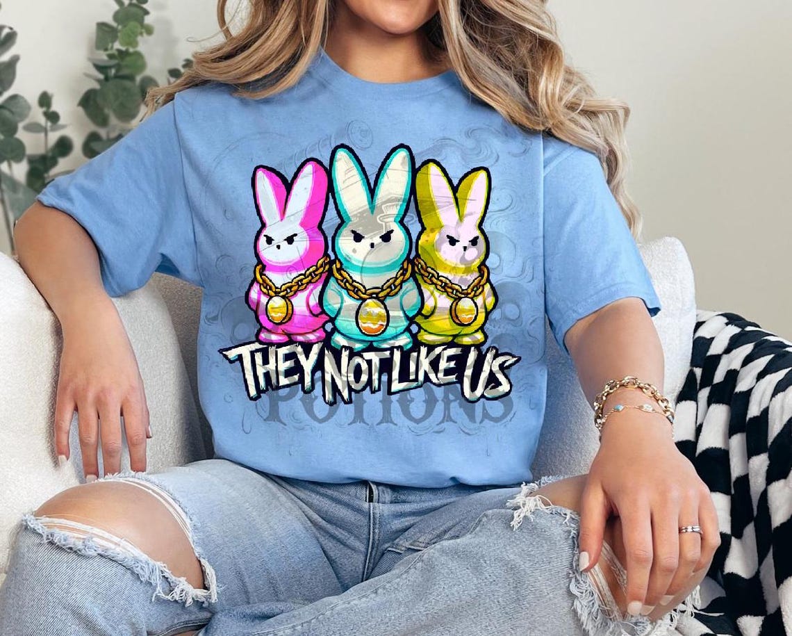 Marshmallow Thug Bunny Easter PNG | They Not Like Us Easter Graphic ...