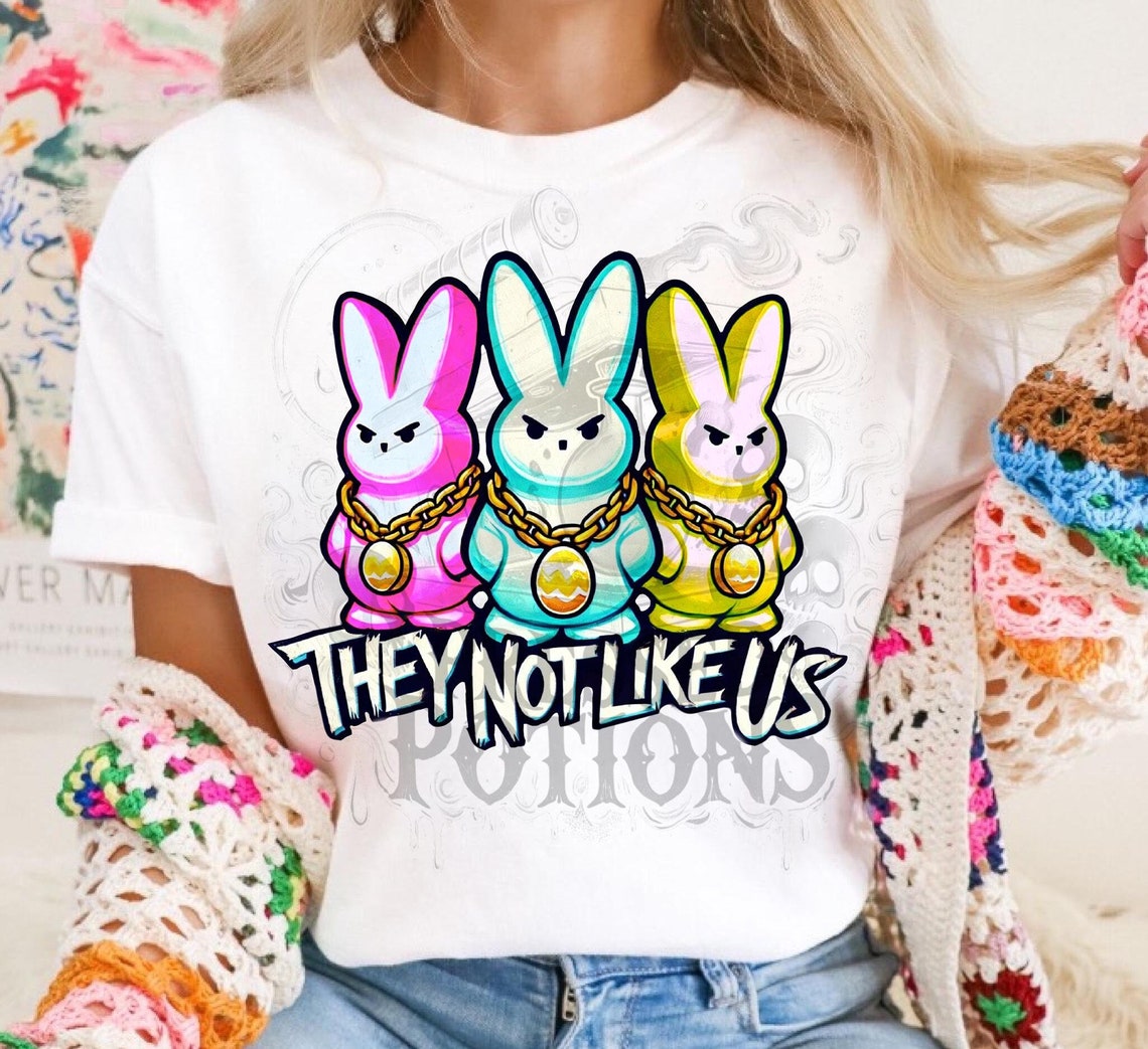 Marshmallow Thug Bunny Easter PNG | They Not Like Us Easter Graphic ...