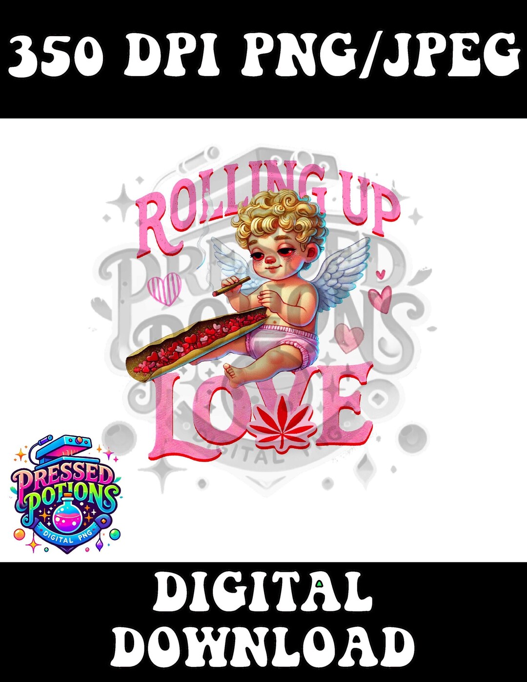 Cupid Rolling a Blunt Full of Hearts PNG Design Rolling up Love T-shirt ...