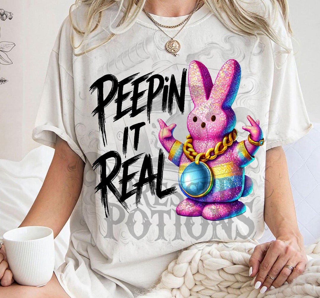 Gangster Easter Marshmallow Bunny PNG - Funny ‘peepin’ It Real’ Easter ...