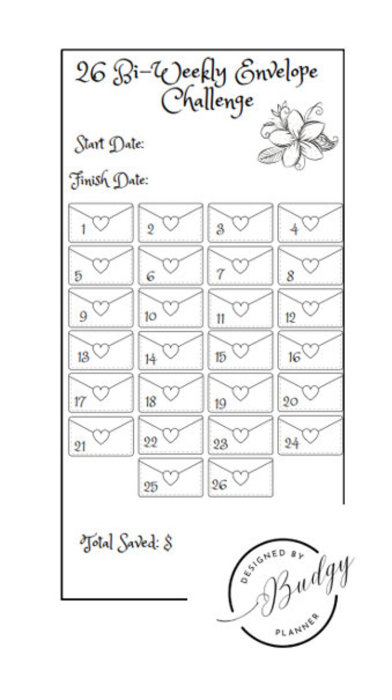 100 Envelope Savings Challenge, 52 Week Savings Challenge, 26 Envelope ...