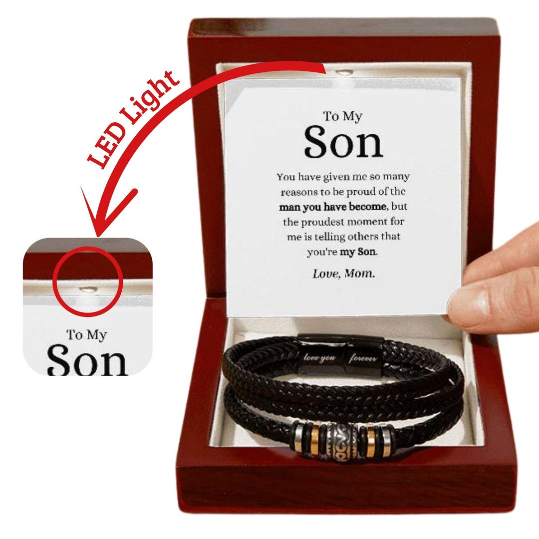 Unique Bracelet for Men, Son Bracelet Gift From Mom Love You Forever Men's Bracelet - Etsy