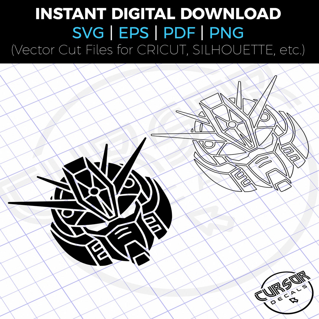Gundam Mobile Suit Robot Anime SVG EPS PDF Vector Cricut Silhouette Die ...