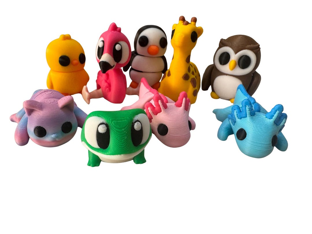 Mystery 3D Printed Desk Pet Bundle – Set of 4 Mini Creatures – Surprise ...