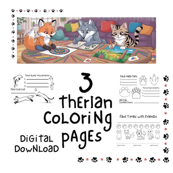 Therian Coloring Page - Etsy