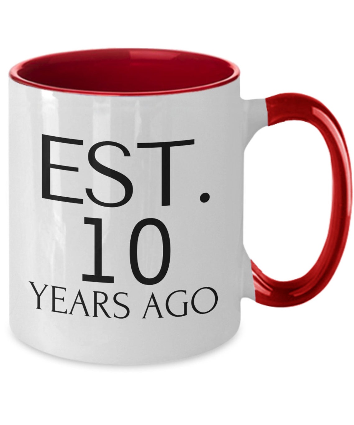 10th Anniversary Coffee Mug, Anniversary Mugs, Happy Tin Years Mug ...