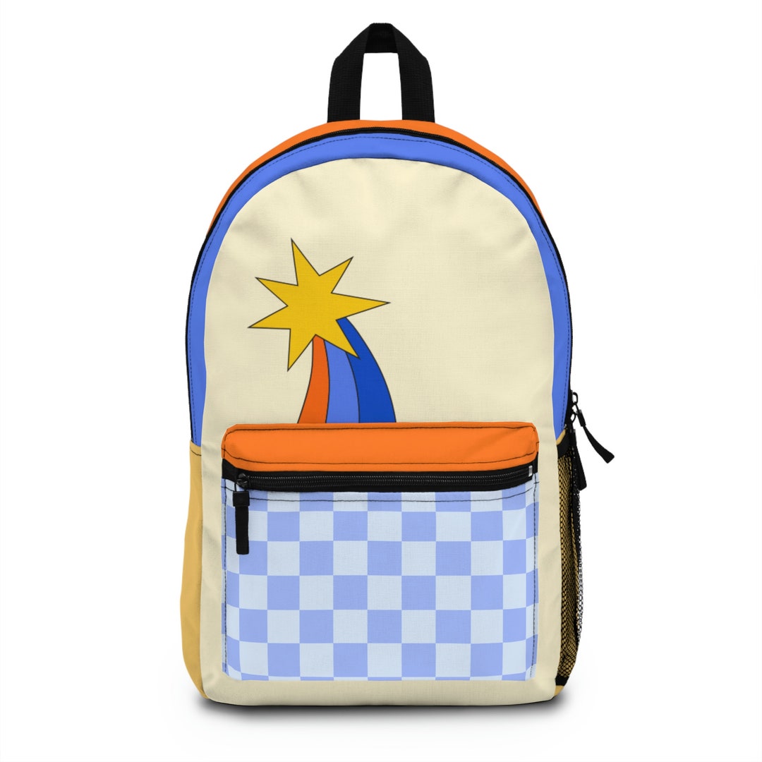 Blue Yellow Checkered Shooting Star Kids Backpack - Etsy