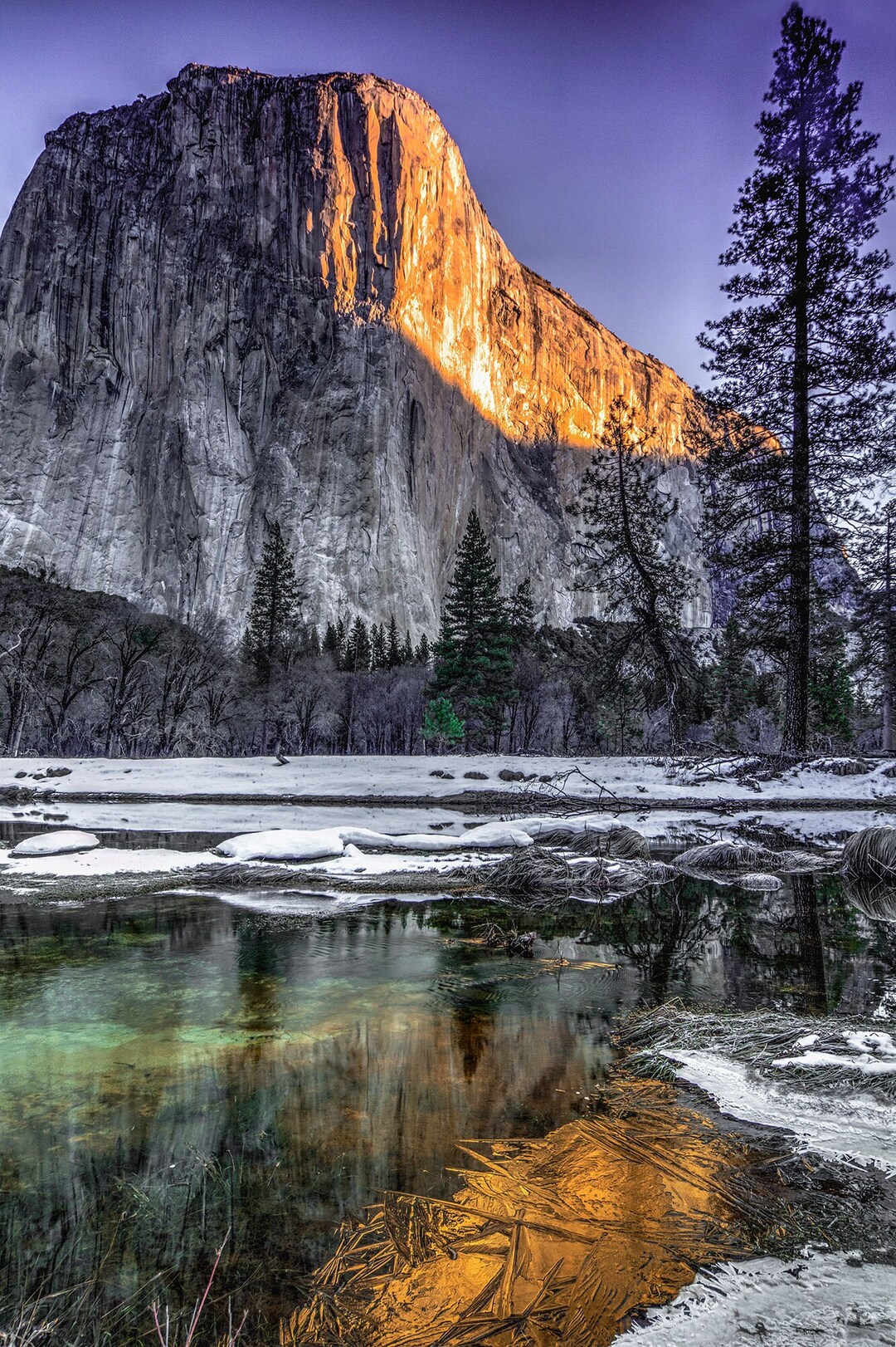 Yosemite's El Capitan Sunrise Winter Reflection - Etsy