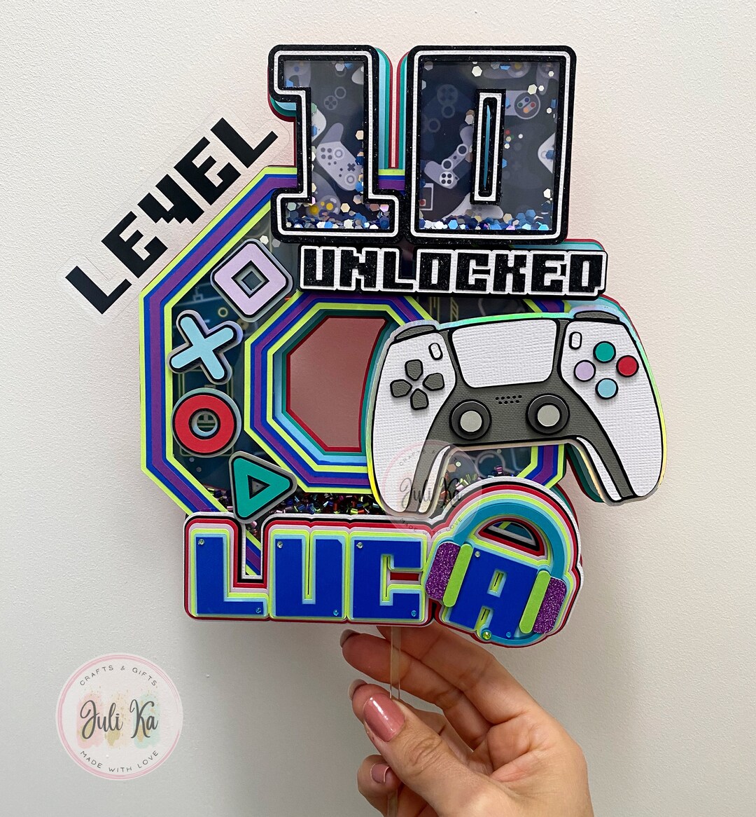 Gamer Cake Topper, Level Unlocked, Gamer Birthday Cake Topper, PS5 ...