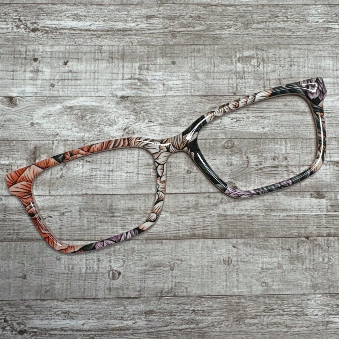 Coral & Purple Floral Magnetic Eyeglass Topper - Etsy