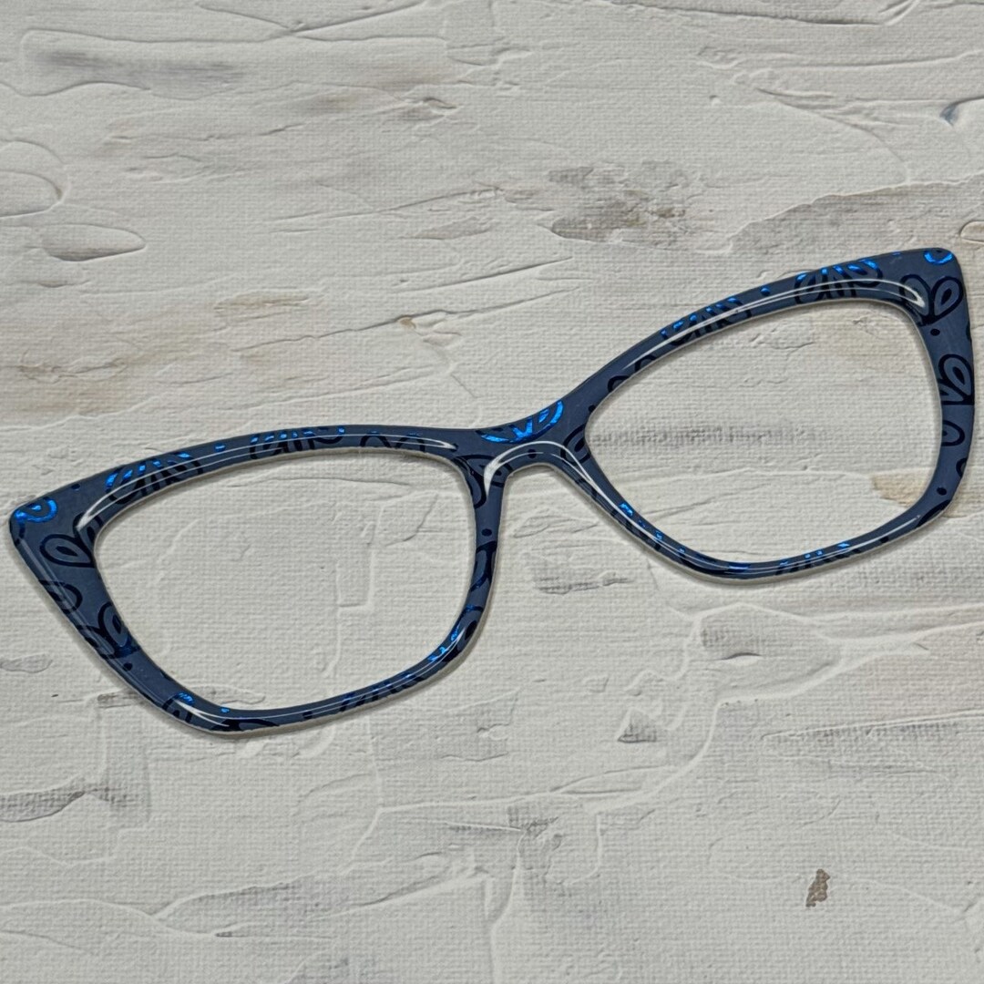 Blue With Blue Foil Magnetic Eyeglass Topper - Etsy