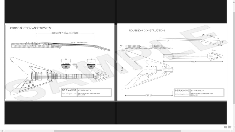 Guitar Build Plans - 67-68 Flying V - Etsy