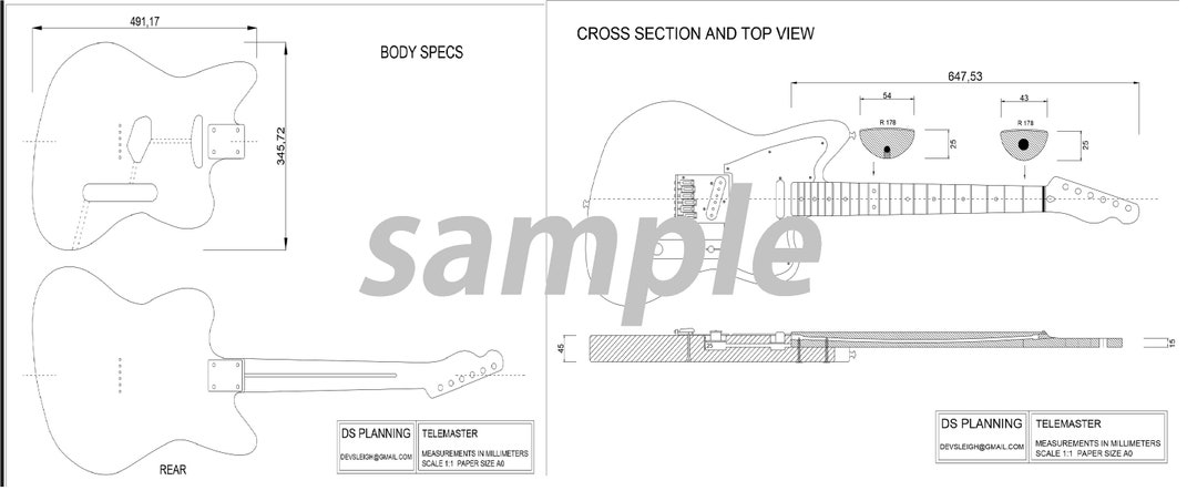 Guitar Build Plans - Telemaster - Etsy