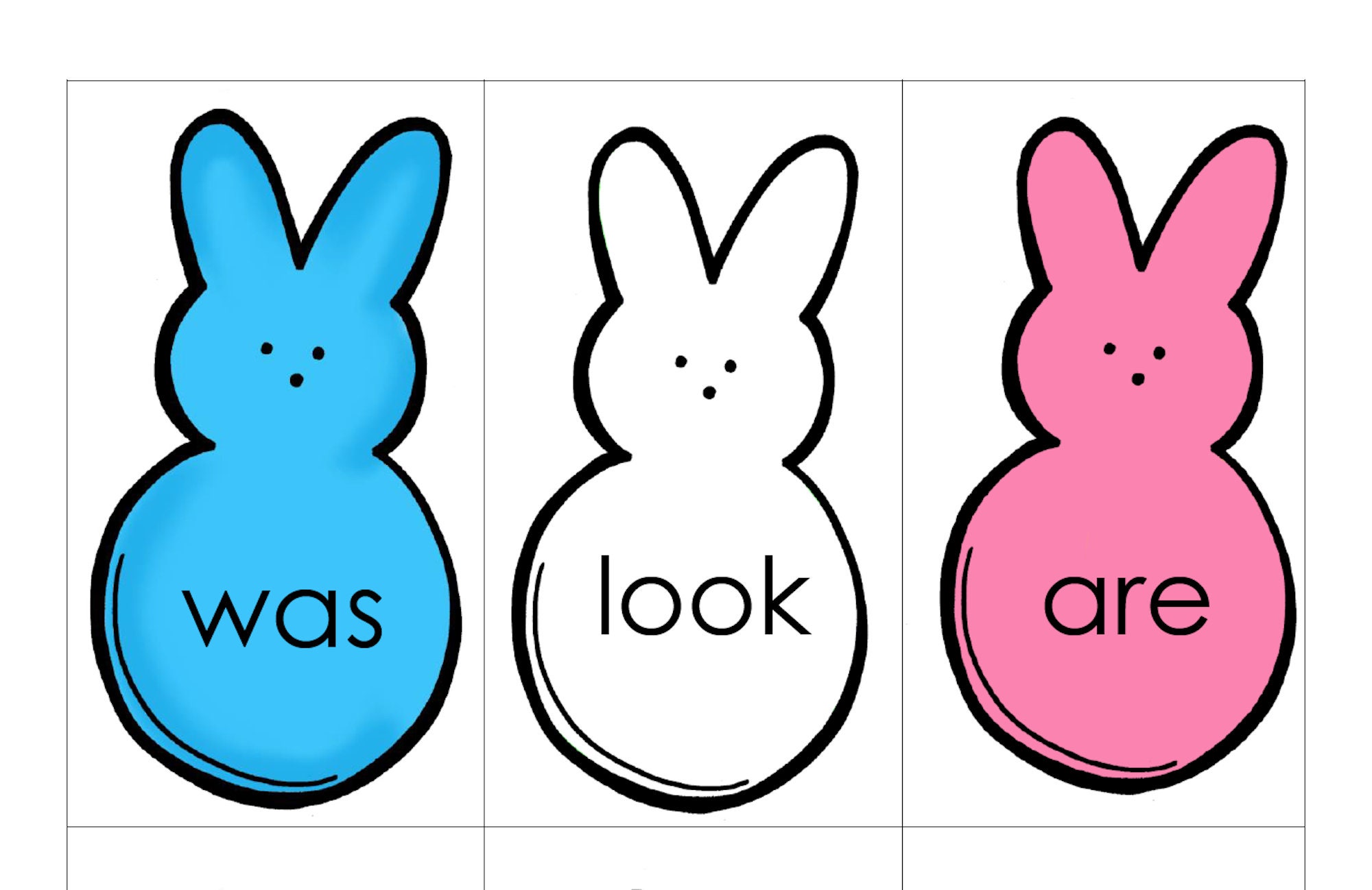 Sight Word Peeps Bunny Flashcards 2 - Etsy