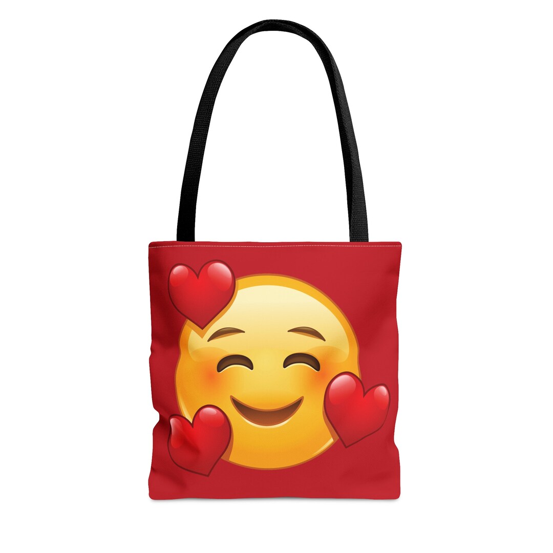 Tote Bag Smiley Face Tote Bag Heart Tote Bag Emoji Tote Bag Emoticon ...