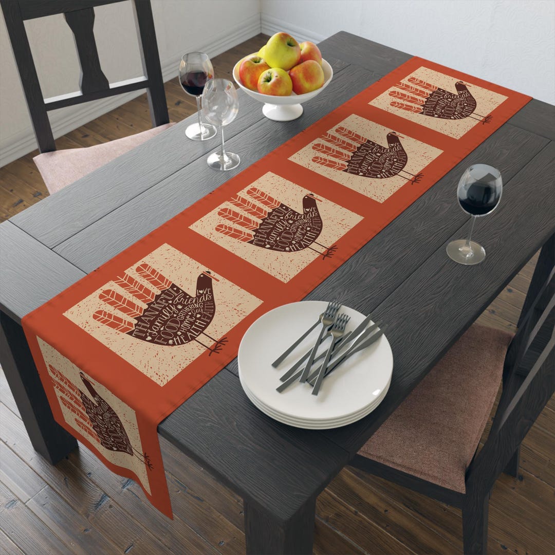 Turkey Thanksgiving Table Runner: Autumnal Decor - Etsy