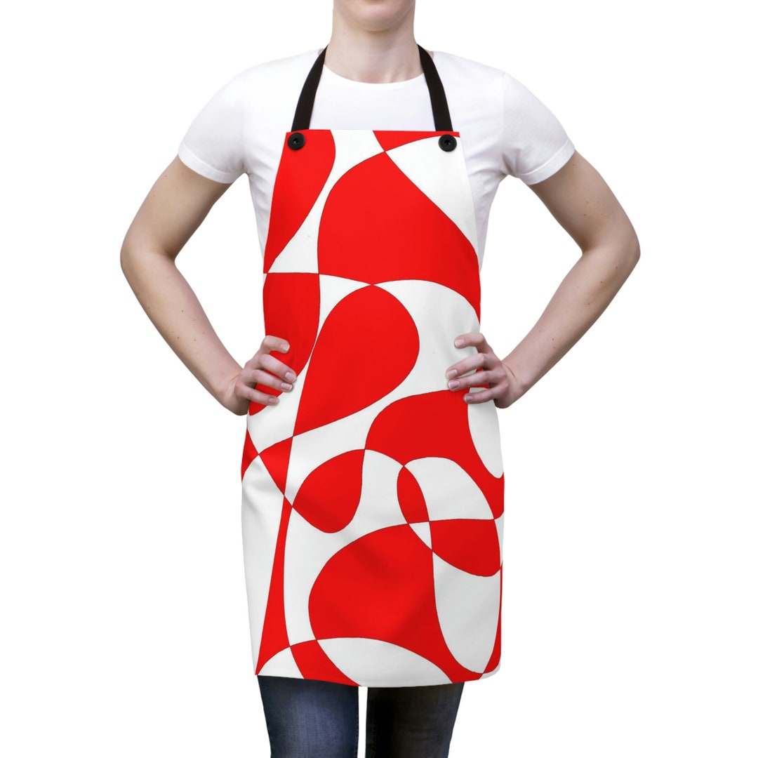 Apron Red Apron Abstract Art Apron Minimalist Art Apron Graphic Art ...