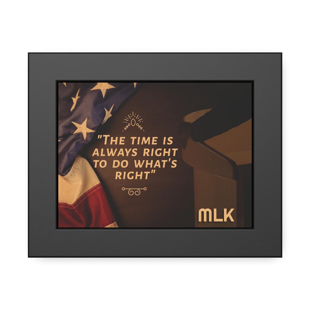 MLK Quote American Flag Poster Framed Paper Poster | Civil Rights Wall ...