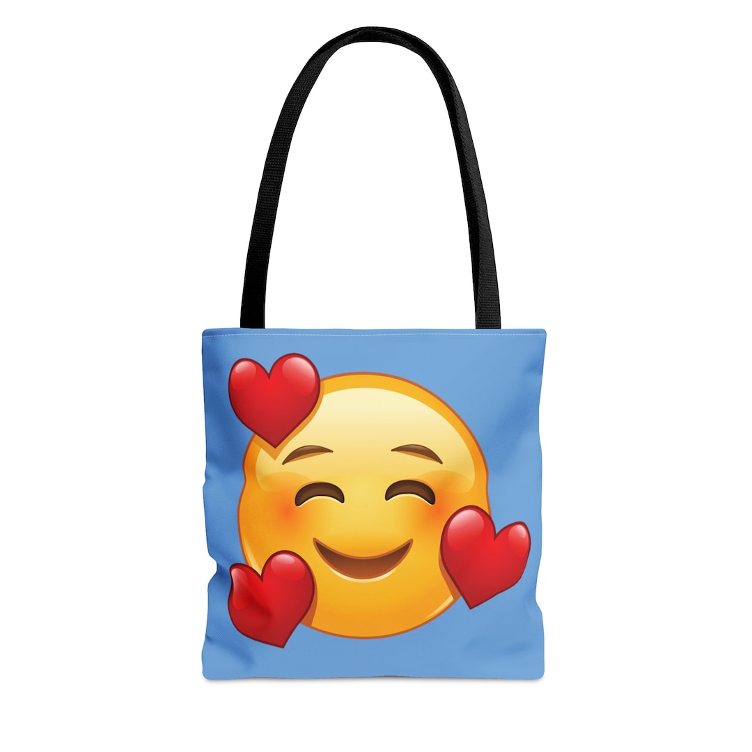 Tote Bag Smiley Face Tote Bag Heart Tote Bag Emoji Tote Bag Emoticon ...