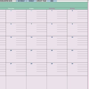 Editable Automated Monthly Calendar, to Do List, Microsoft Excel, Excel ...