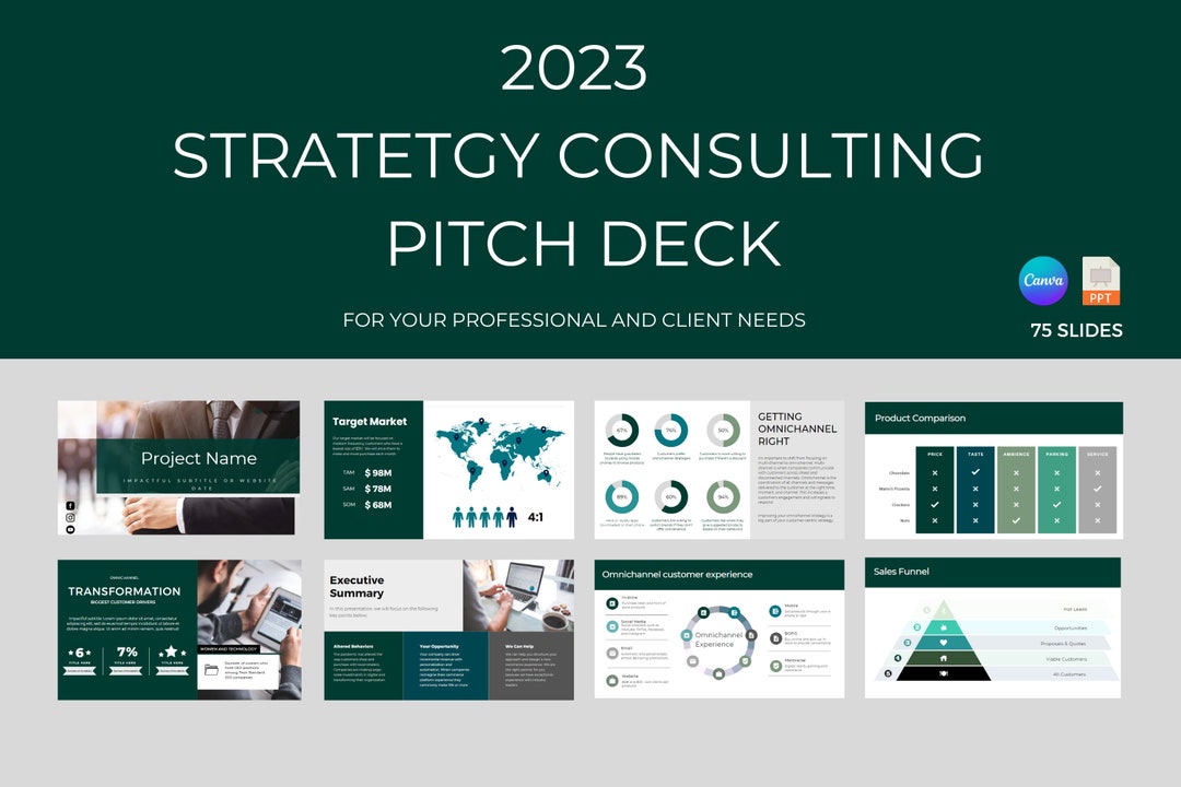 2023 Strategy Consulting and Pitch Deck Professional Template for Canva ...