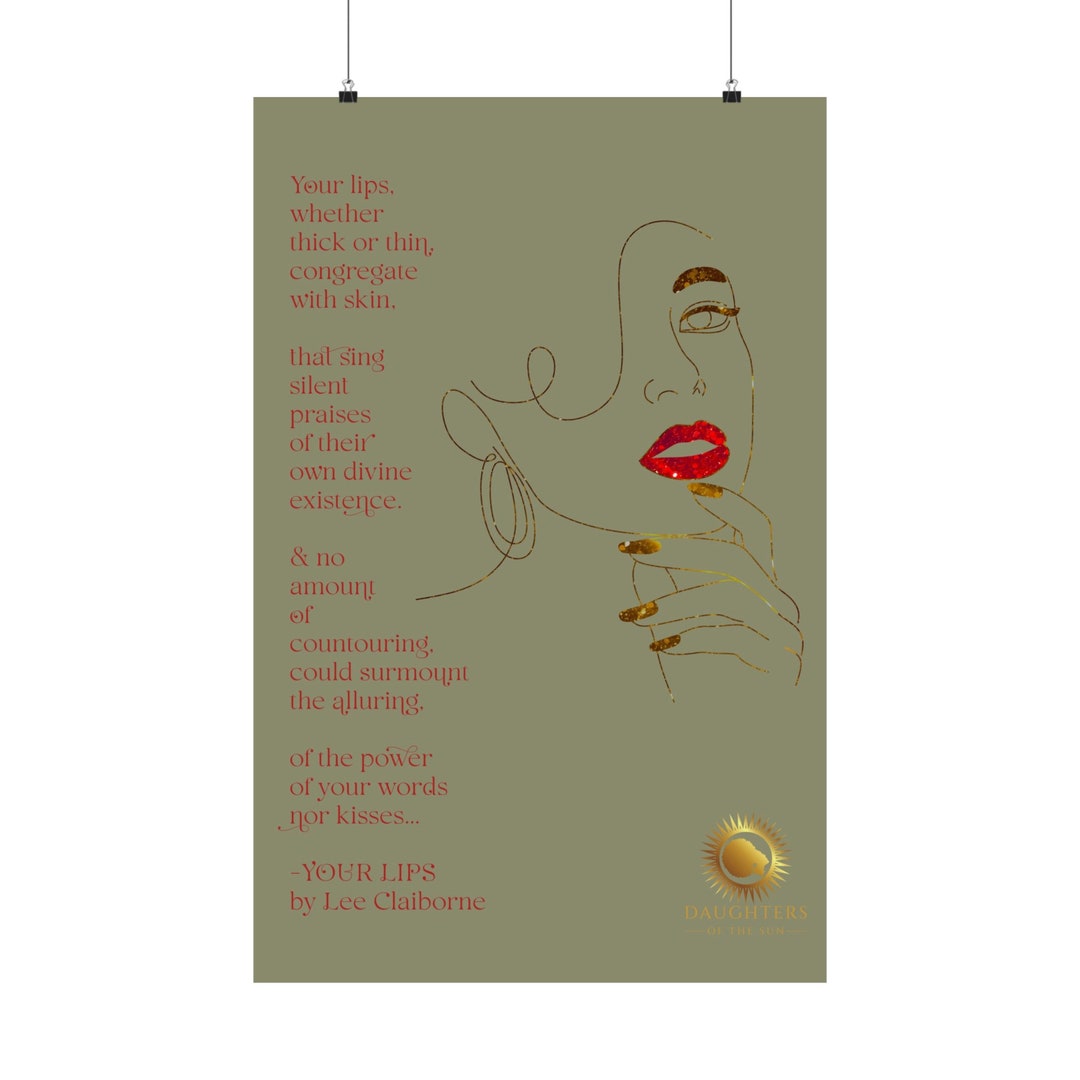 Your Lips Romantic Poem BLACK WOMEN Vertical Mate POSTER, Exploration ...