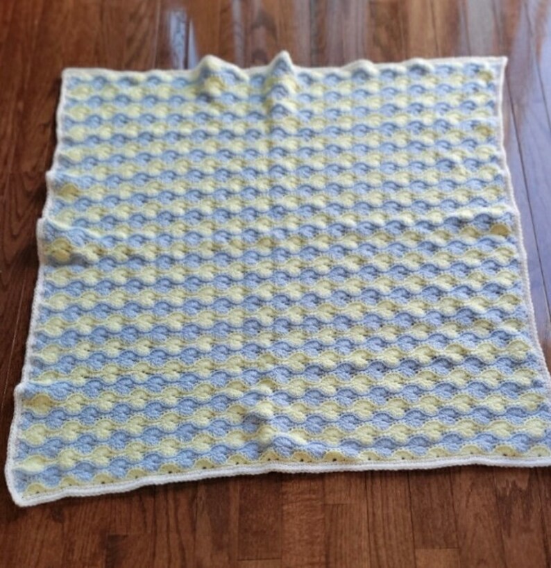 Blue, Yellow, and White Baby Blanket - Etsy