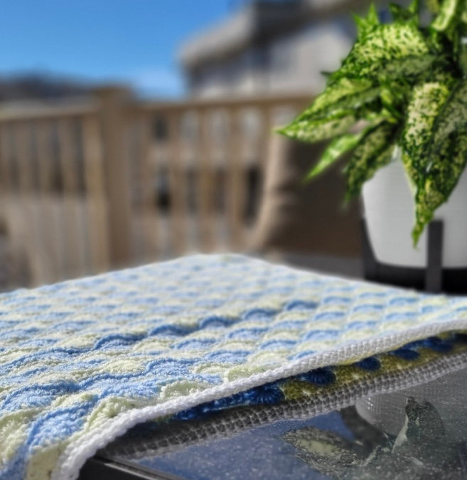 Blue, Yellow, and White Baby Blanket - Etsy
