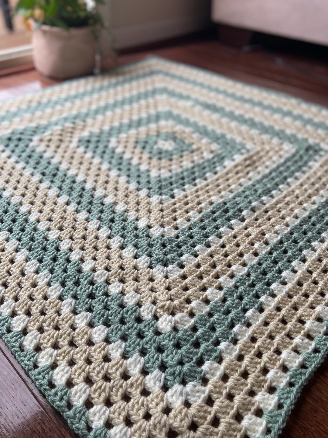 Sage Green, Beige, and Cream Afghan Baby Blanket - Etsy