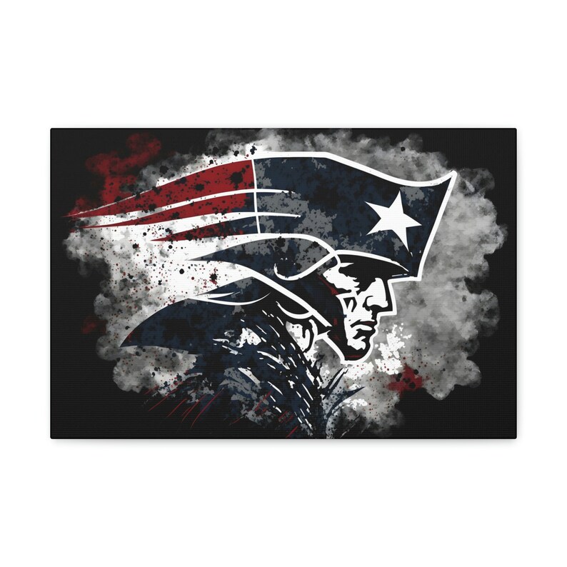 New England Patriots Logo Realistic Logo Design - Patriots Paint Canvas ...