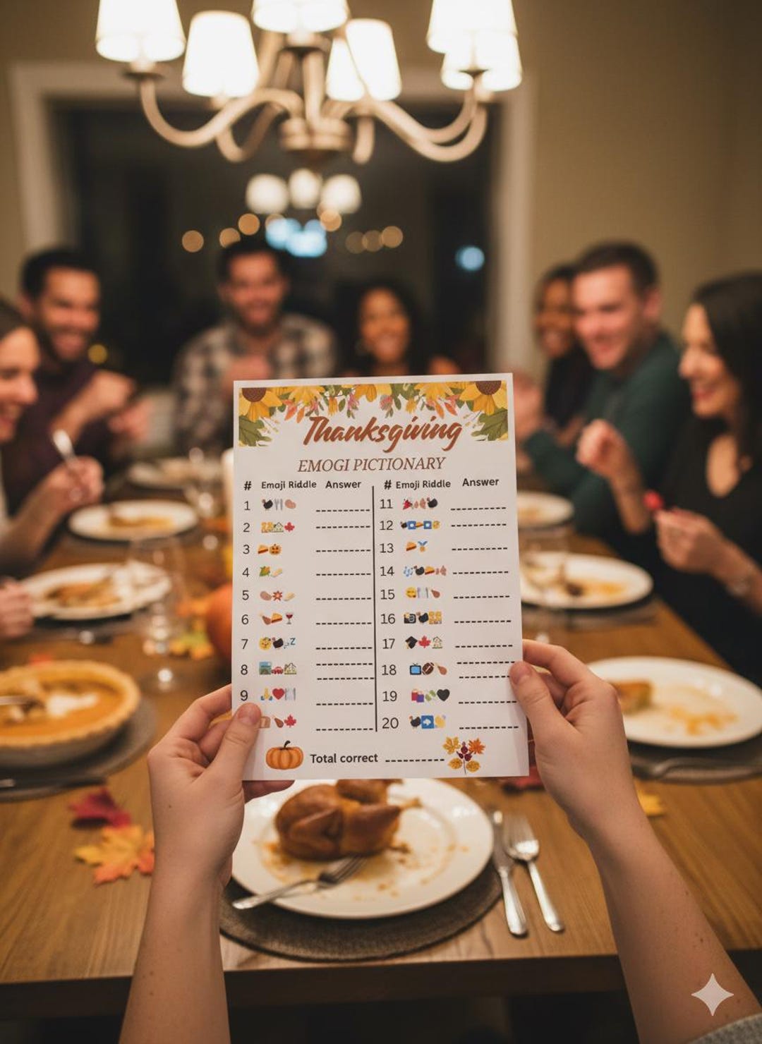 Thanksgiving Emoji Pictionary Game: Printable Holiday Fun (instant ...