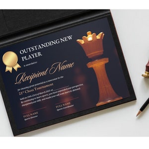 Editable Chess Certificate SET Chess Awards Chess Certificate Template ...