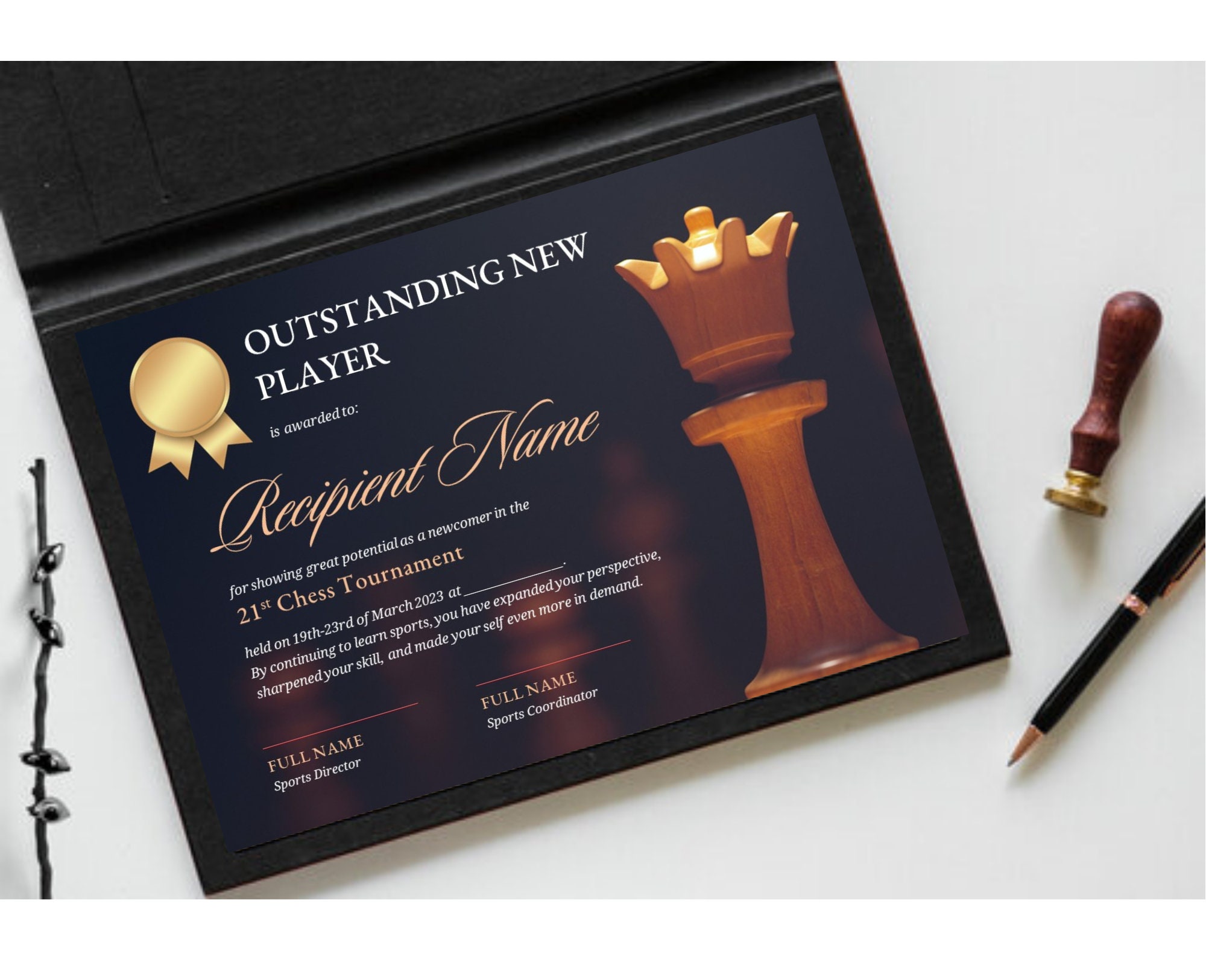 Editable Chess Certificate SET Chess Awards Chess Certificate Template ...