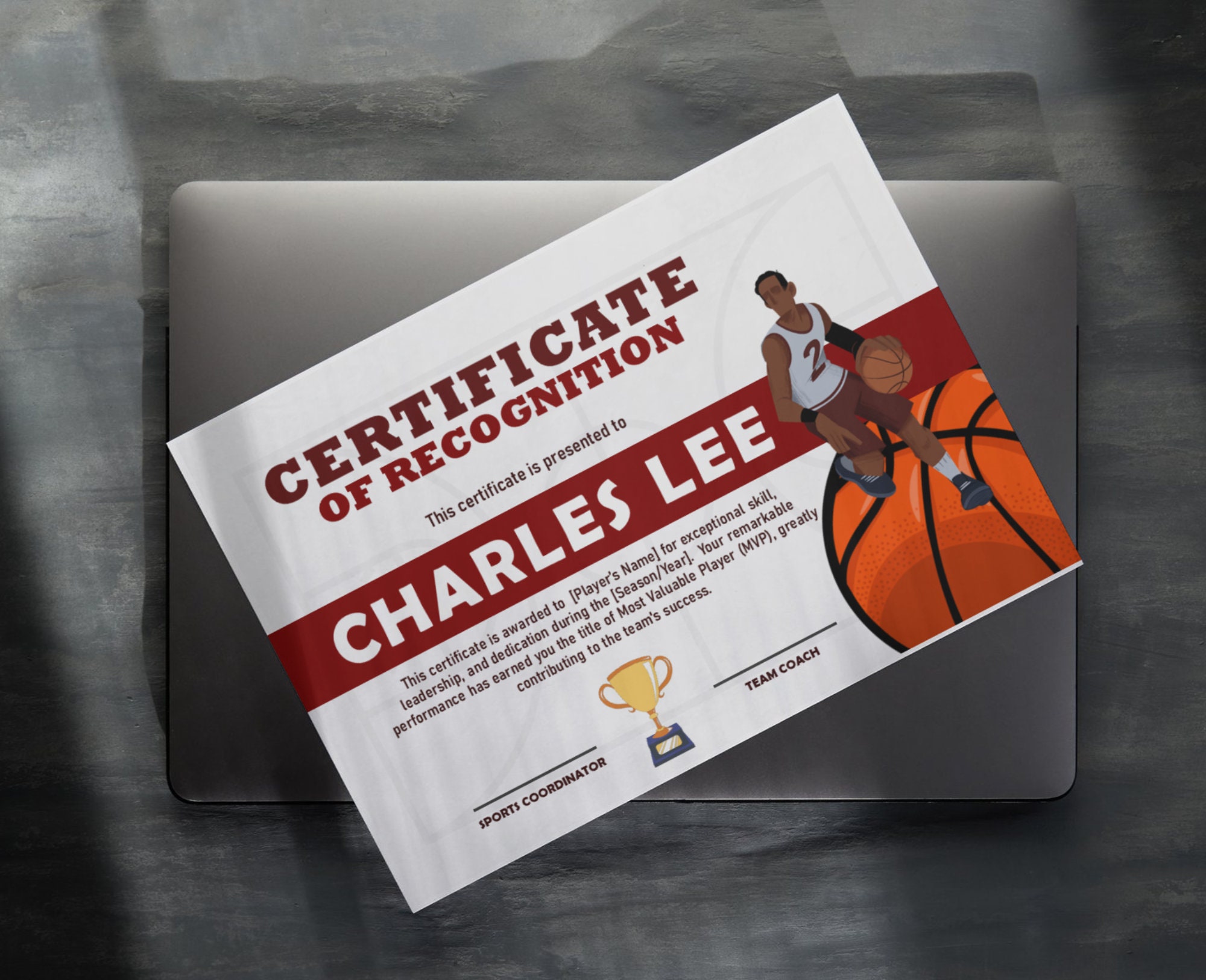 Editable Basketball Certificate Template, Sports Certificate, Junior ...