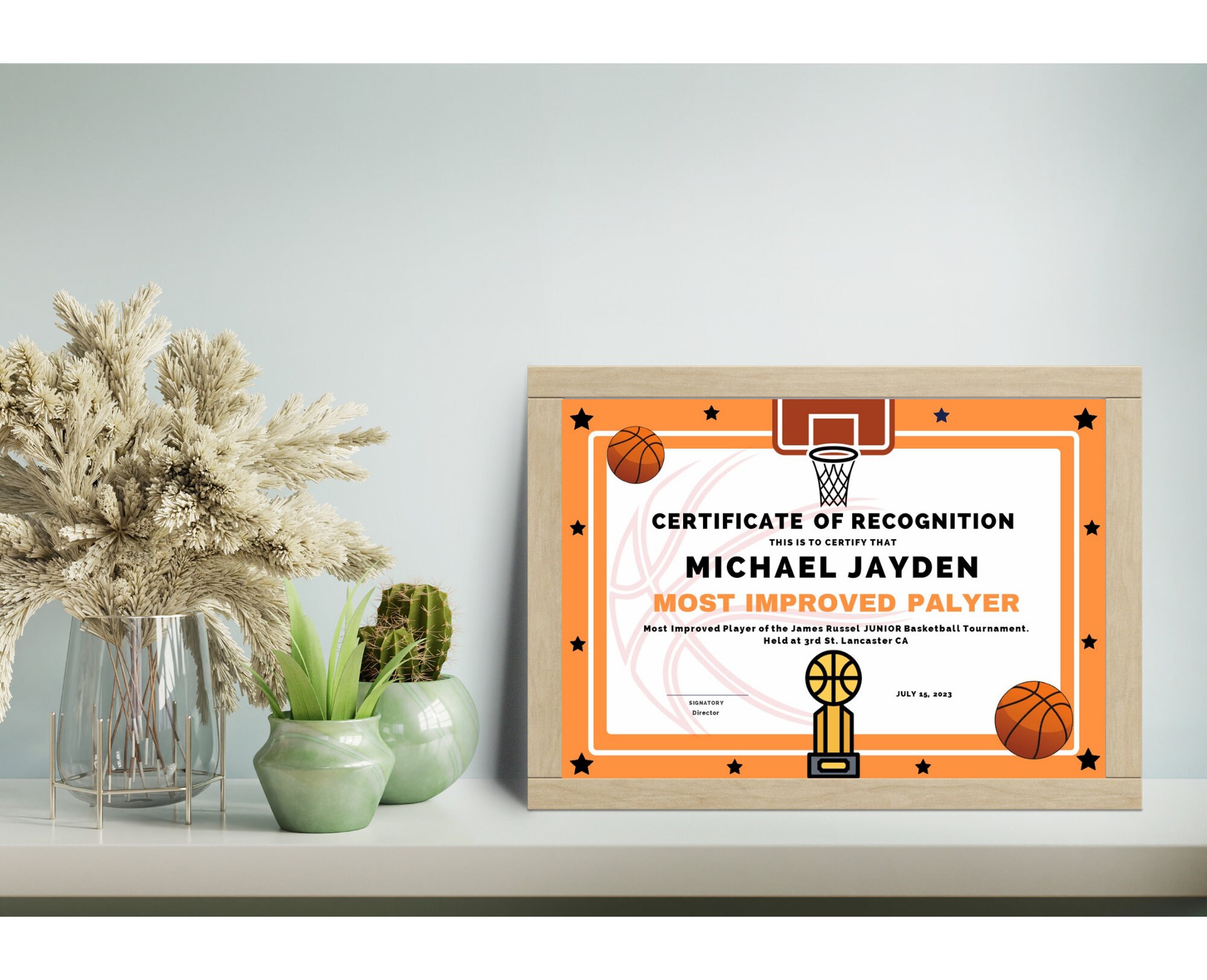 Editable Basketball Certificate Template, Sports Certificate Bundle ...