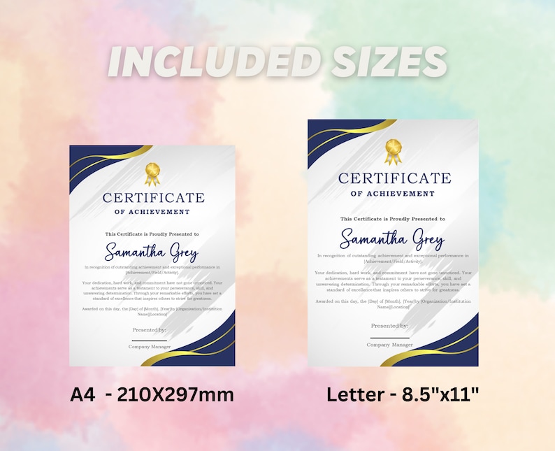 Editable Certificate of Achievement, Appreciation, Recognition ...