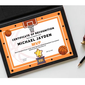Editable Basketball Certificate Template, Sports Certificate Bundle ...