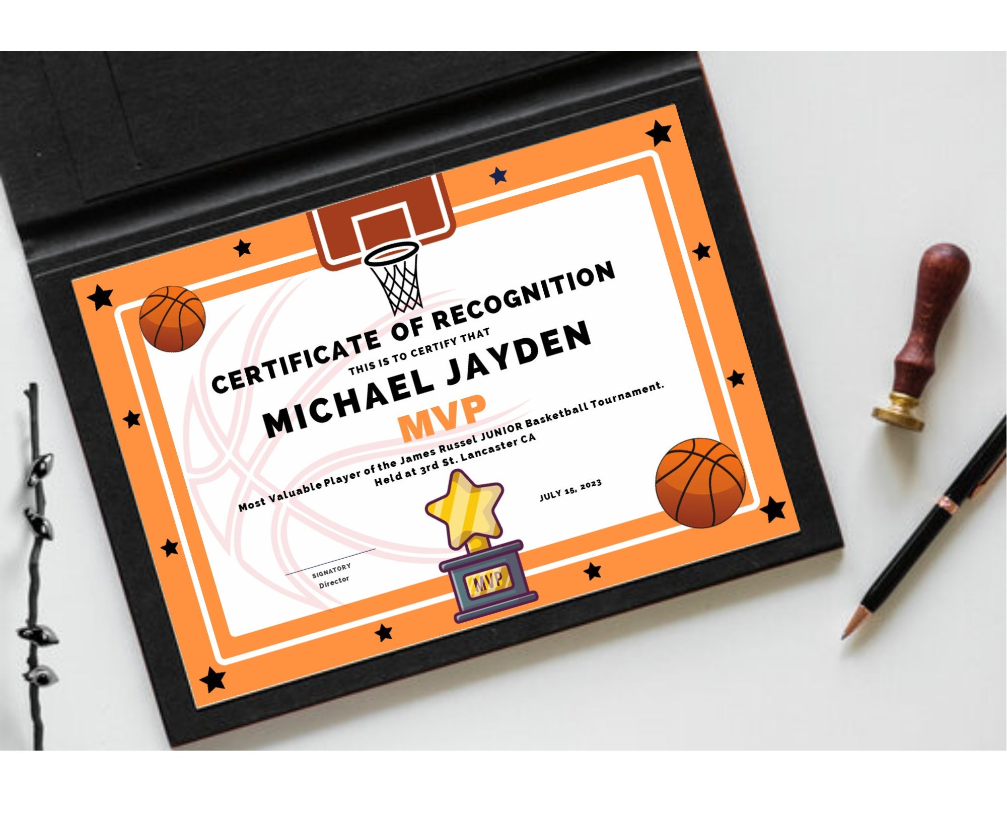 Editable Basketball Certificate Template, Sports Certificate Bundle ...