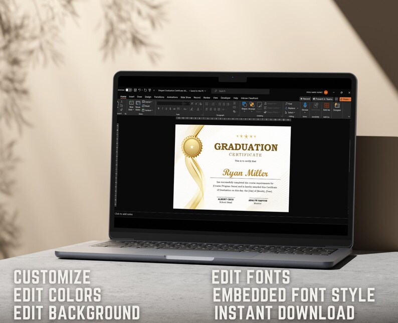 Editable Certificate of Graduation, School Recognition, Achievement ...