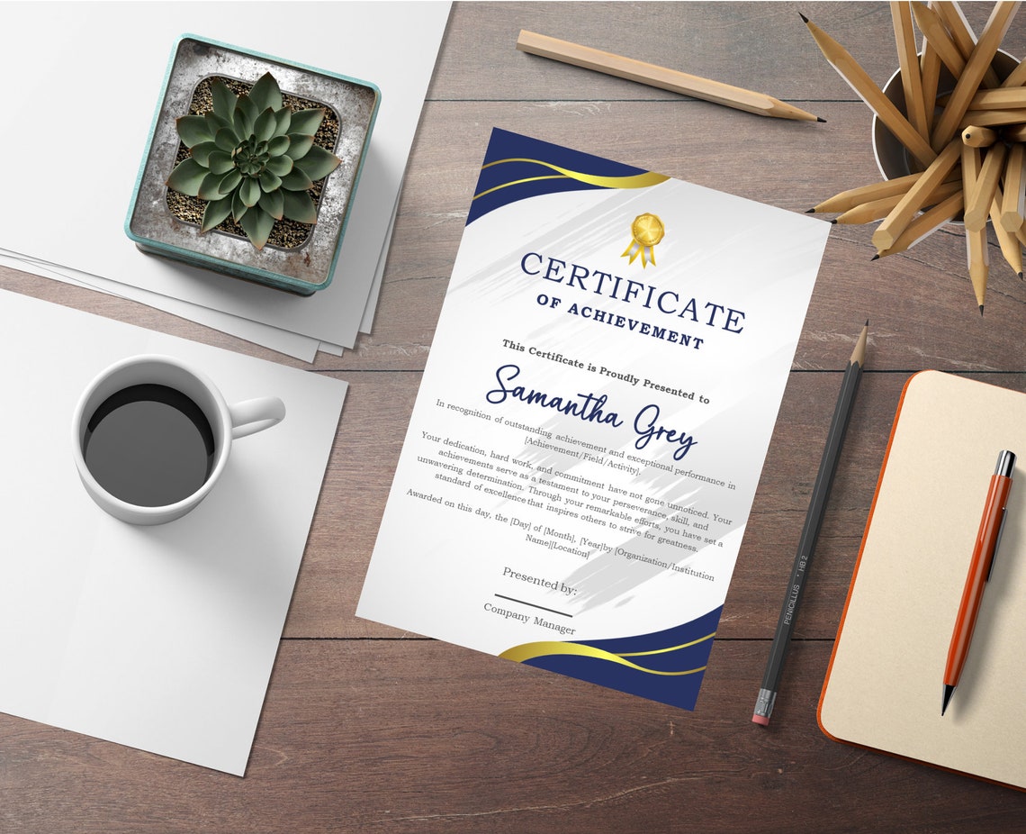 Editable Certificate of Achievement, Appreciation, Recognition ...