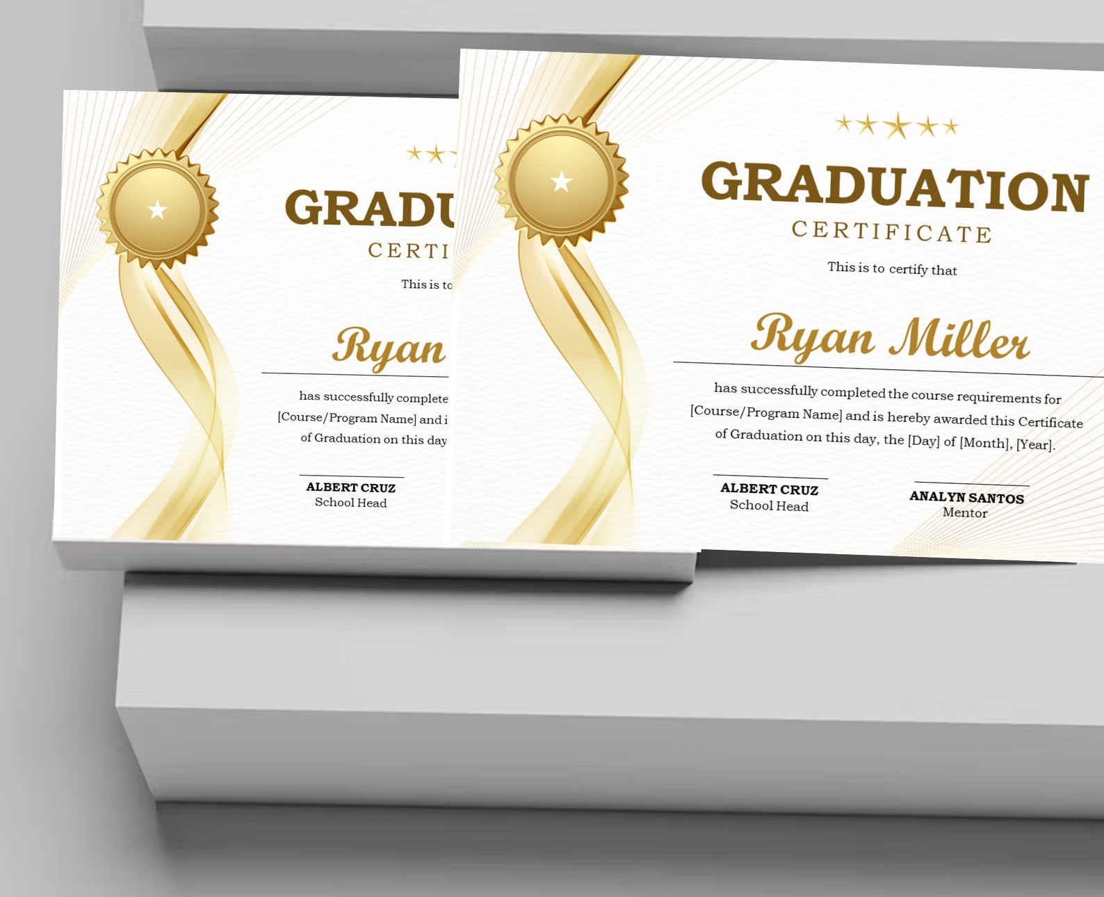 Editable Certificate of Graduation, School Recognition, Achievement ...