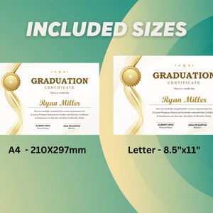 Editable Certificate of Graduation, School Recognition, Achievement ...