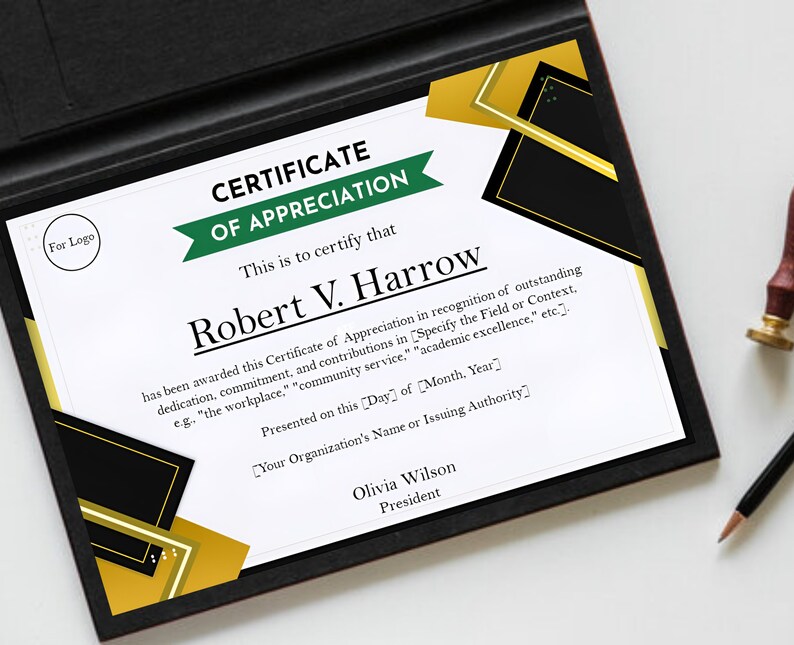 Editable Certificate of Appreciation Template (PPTX Instant Download ...