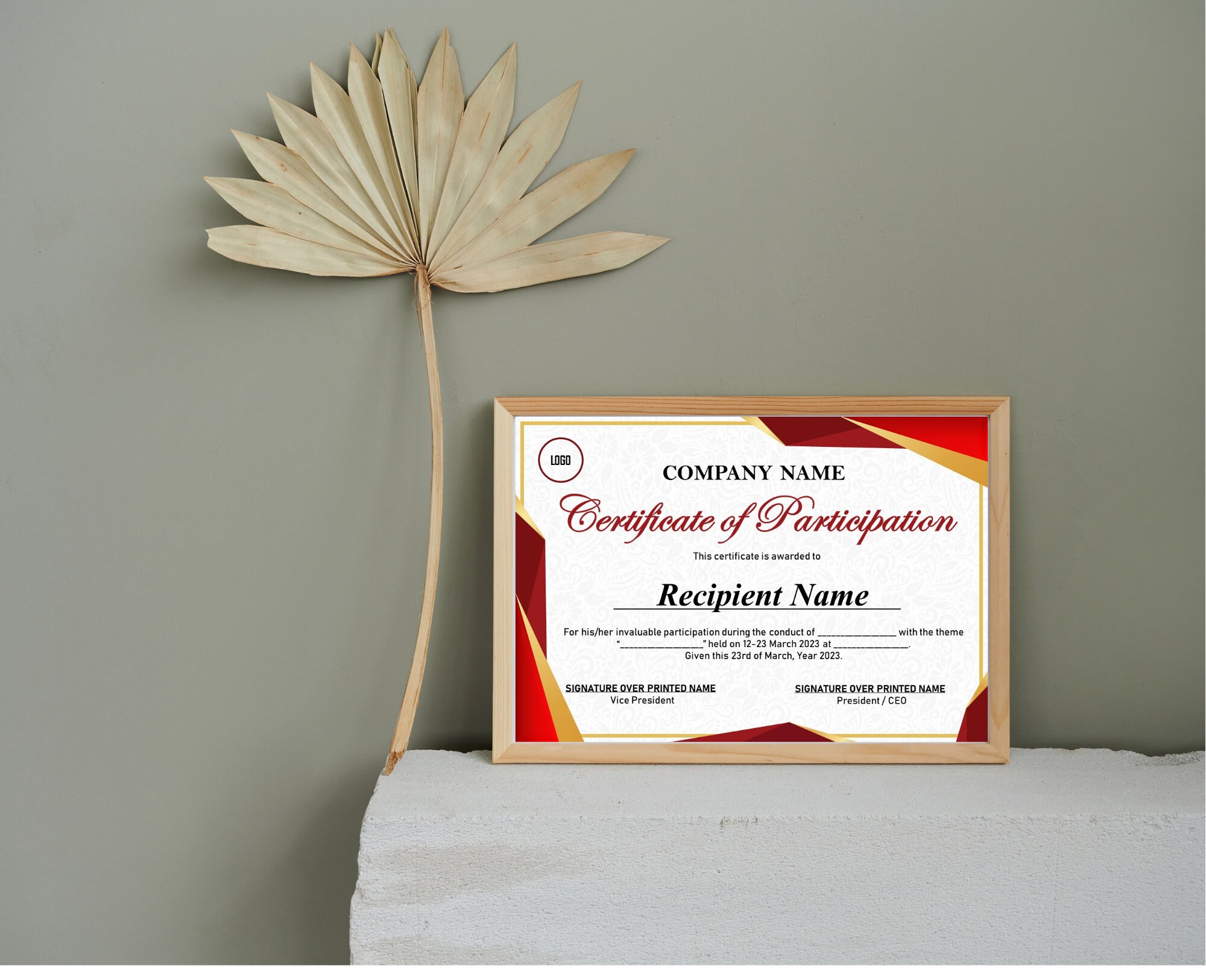 Editable Certificate of Participation Template, Certificate of ...