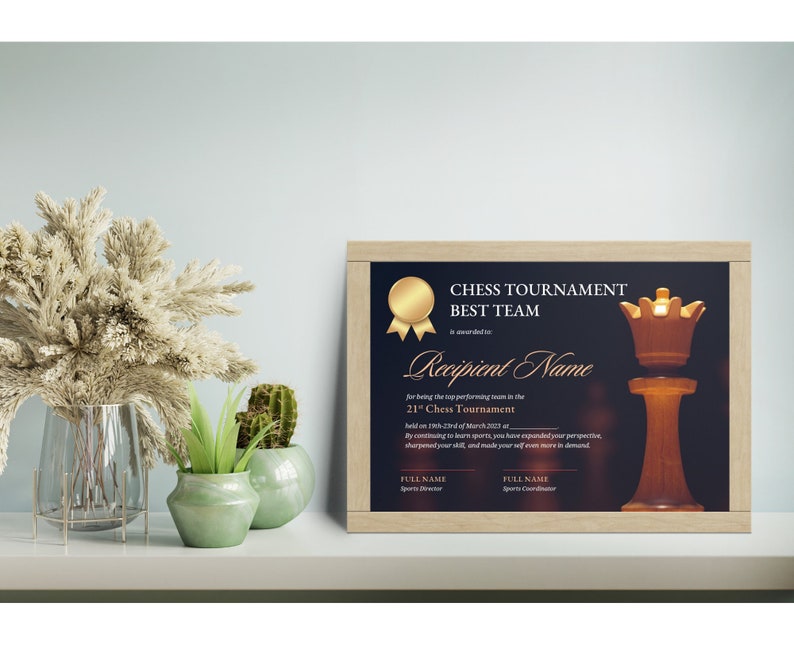 Editable Chess Certificate SET Chess Awards Chess Certificate Template ...