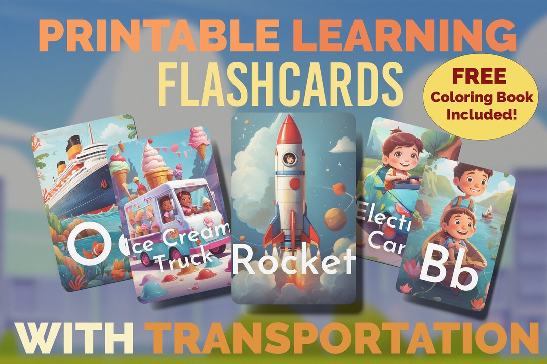 Alphabet Transportation Flash Cards Printable Educational Kids Learning ...
